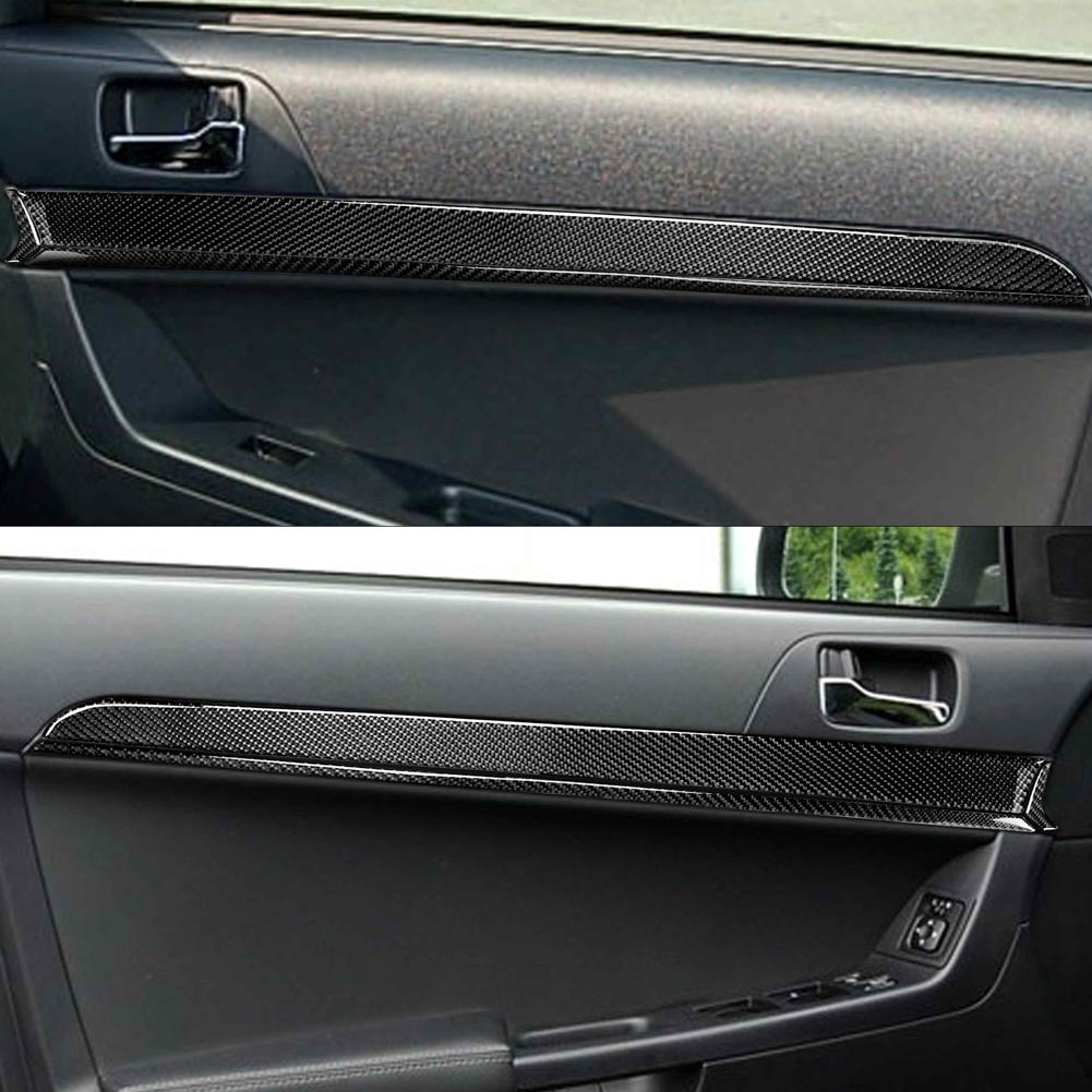 6Pcs Interior Door Panel Trim Carbon Fiber Strip Cover Fit for ...