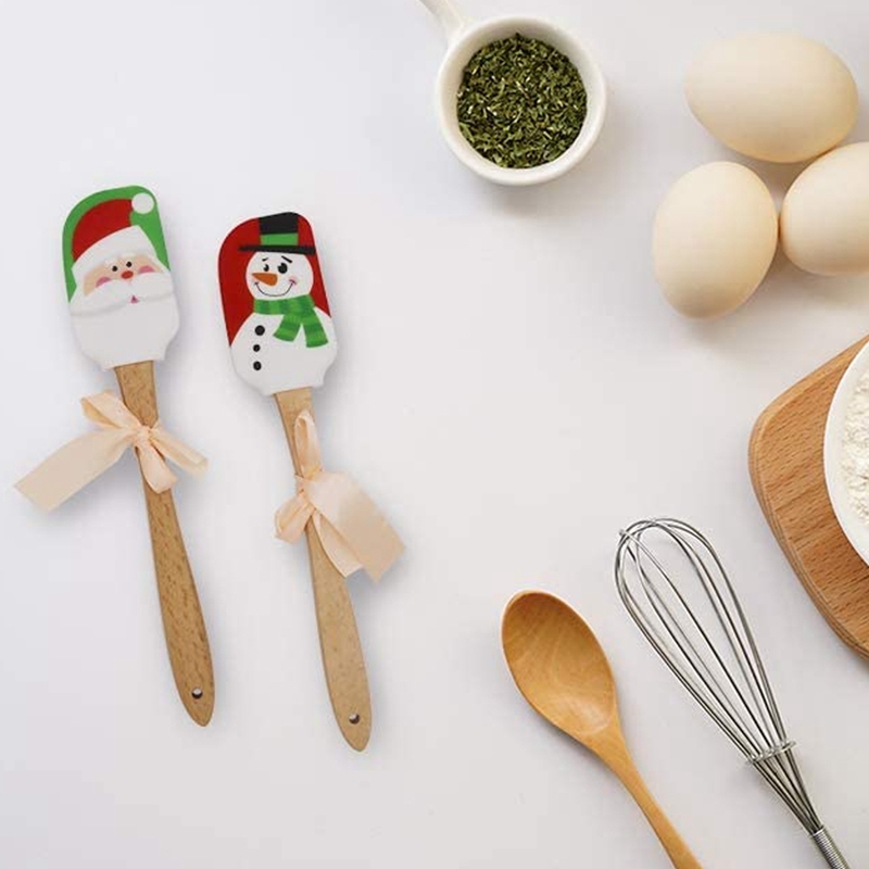 2 Set Of Christmas Silicone Spatula, Santa Spatula & Snowmen Spatula ...
