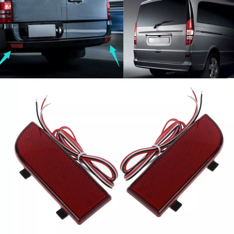 Rear Bumper LED Tail Light Brake Light Reflector for Mercedes-Benz ...