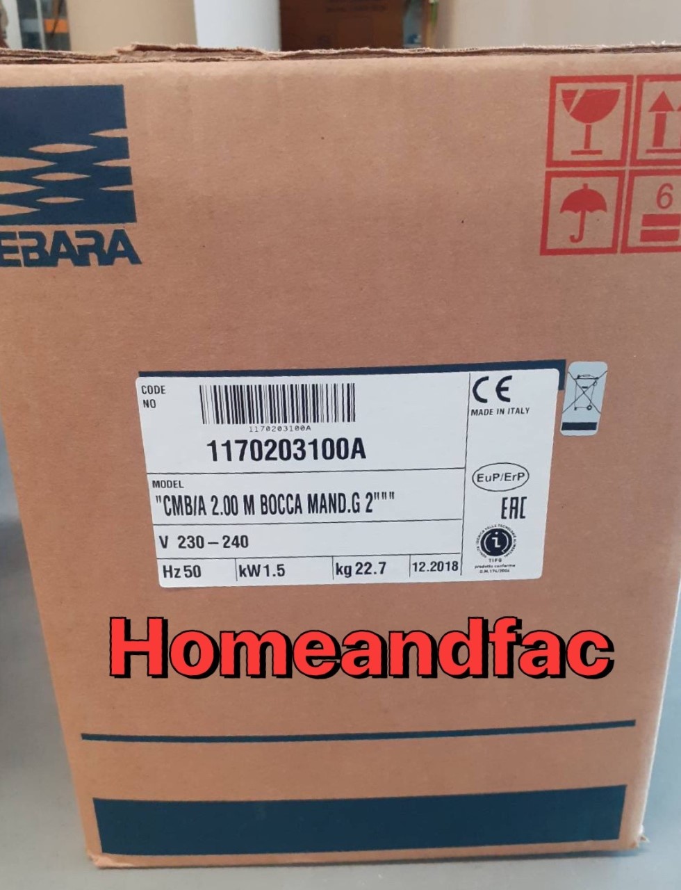 ปั๊มหอยโข่ง ปั๊มน้ำ EBARA รุ่น CMB-2.00M 2 HP 2 สาย 220V ปั๊มหอยโข่ง ปั๊มน้ำหอยโข่ง เรือนปั๊ม ...