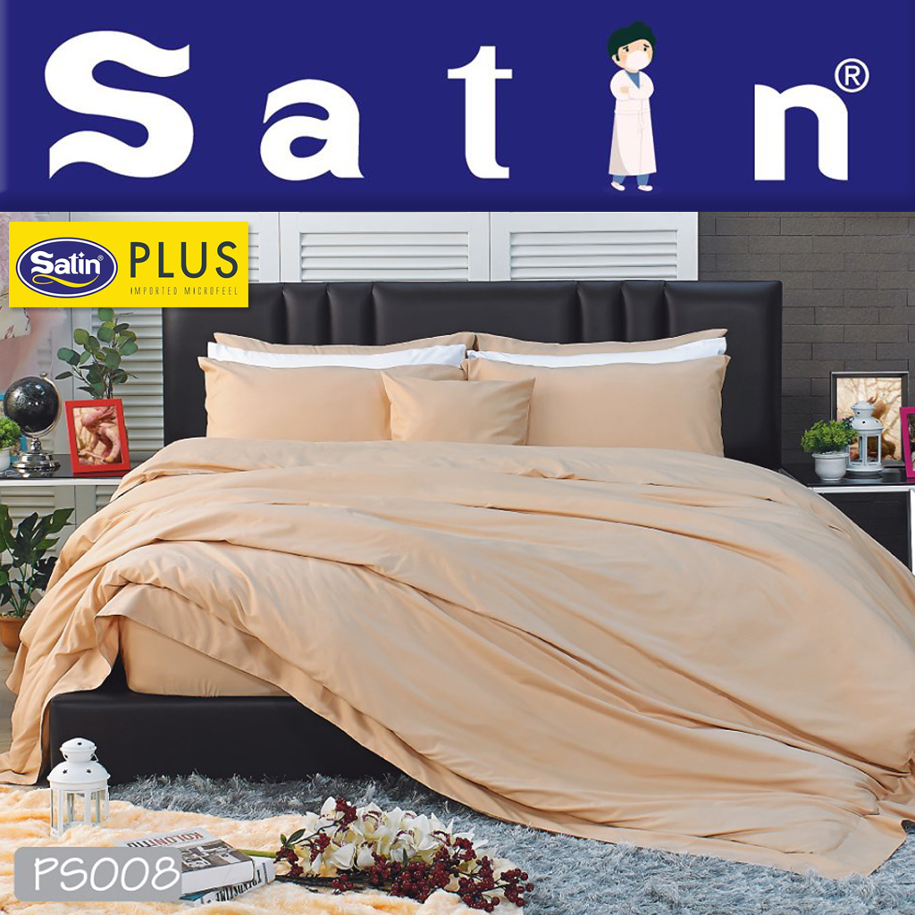 PP011 :Satin Plus ชุดผ้าปูที่นอน 6ฟุต พร้อมผ้านวม ขนาด90x100นิ้ว จำนวน6 ...