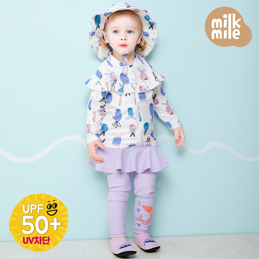 MILKMILE ชุดว่ายน้ำเด็ก UPF50 Korea Brand Rash guard swimsuit set UPF50 MOPGSW02 - นิวคิดส์ออน ...