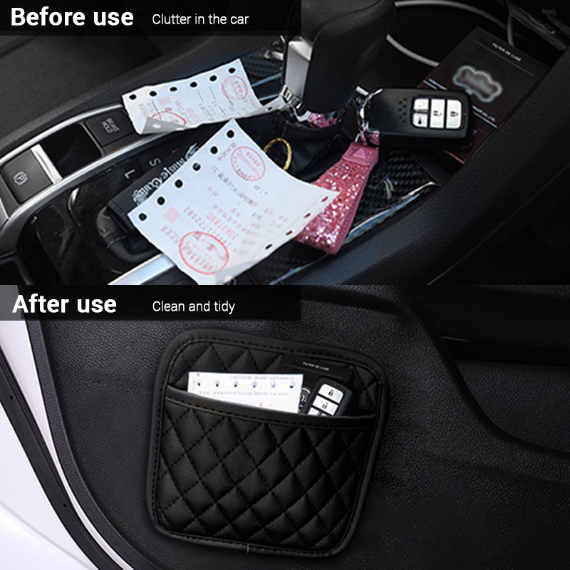 Pu Leather Car Storage Pocket Seat Back/door/center Console Organizer ...