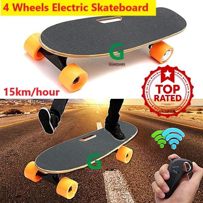 สเก็ตบอร์ดไฟฟ้า 4 ล้อ (New Electric 4 Wheels Longboard Wireless Remote ...