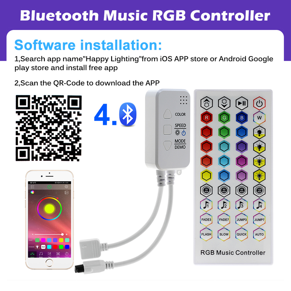 RGB LED Strip 5050 2835 Flexible LED Tape Bluetooth Neon Ribbon ...