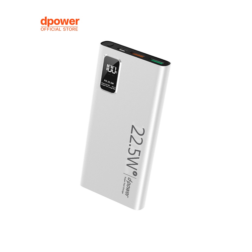 D-power Powerbank 10000 mAh มอก.รุ่น M12 (จอ LED) PD.22.5W ชาร์จเร็ว ...