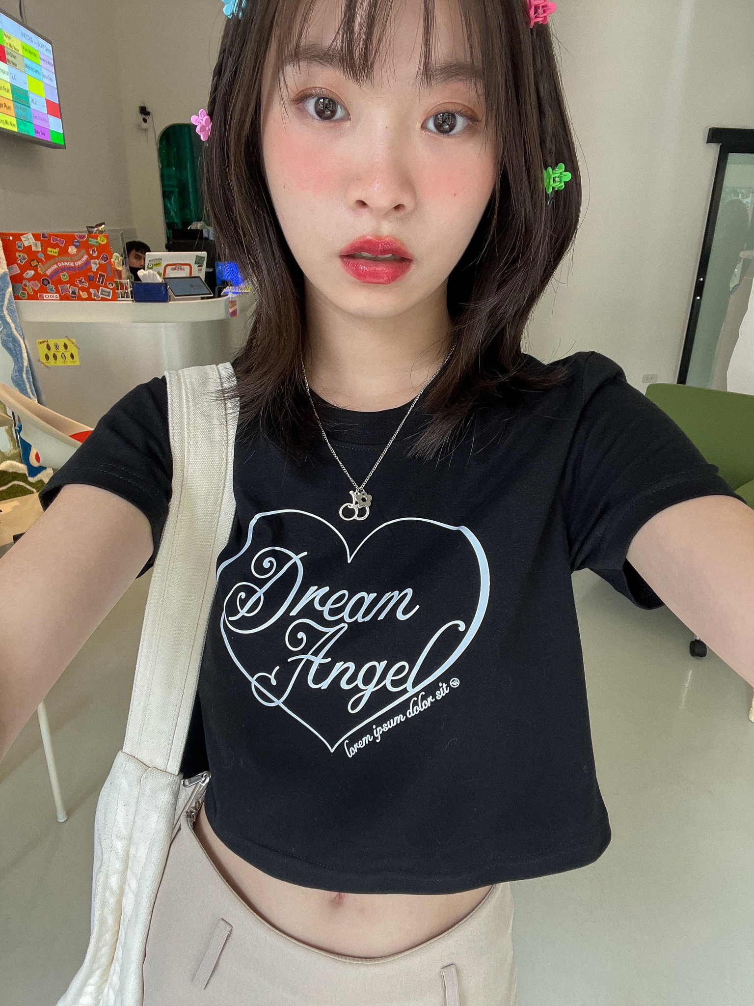 เสื้อครอป Dream angle Y2K collection ผ้านุ่ม สกรีนคม | Lazada.co.th