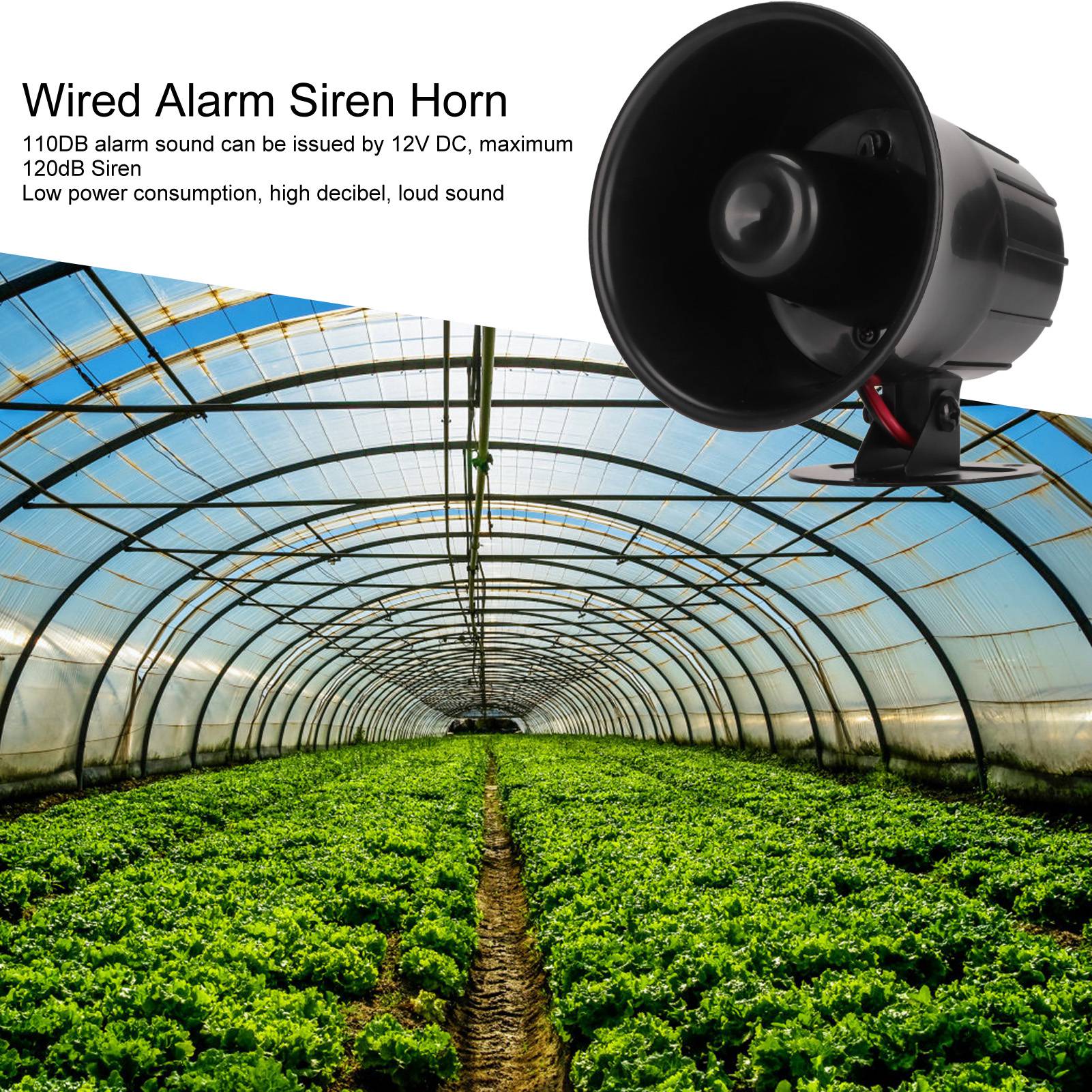 ไซเรนฮอร์นเดซิเบลสูง 15W แบบมีสาย สวน สัญญาณกันขโมย Horn Alarm System ...