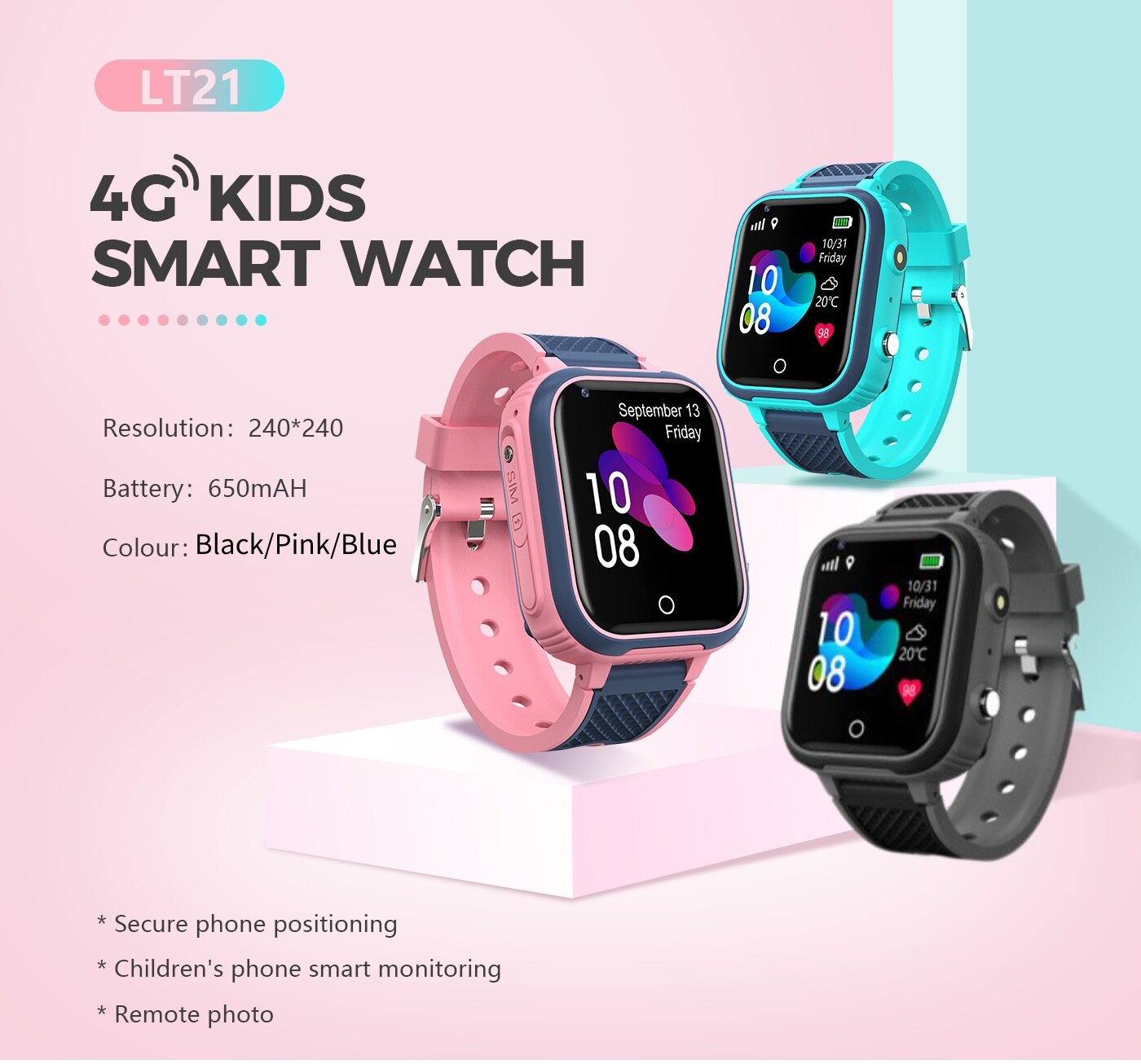 Video Call SOS IP67 Waterproof Child Smartwatch for Boy Girl Camera ...