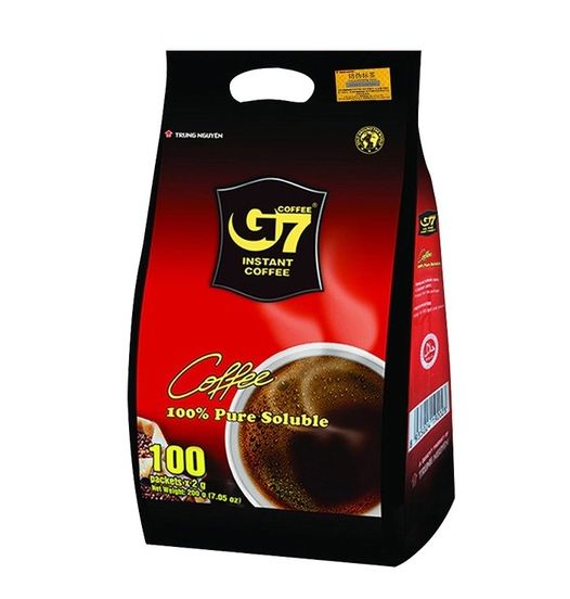 G7 100% Pure Soluble Instant Coffee จีเซเว่น กาแฟสำเร็จรูป ของดังเวียดนาม 2g. x 100ซอง | Lazada ...