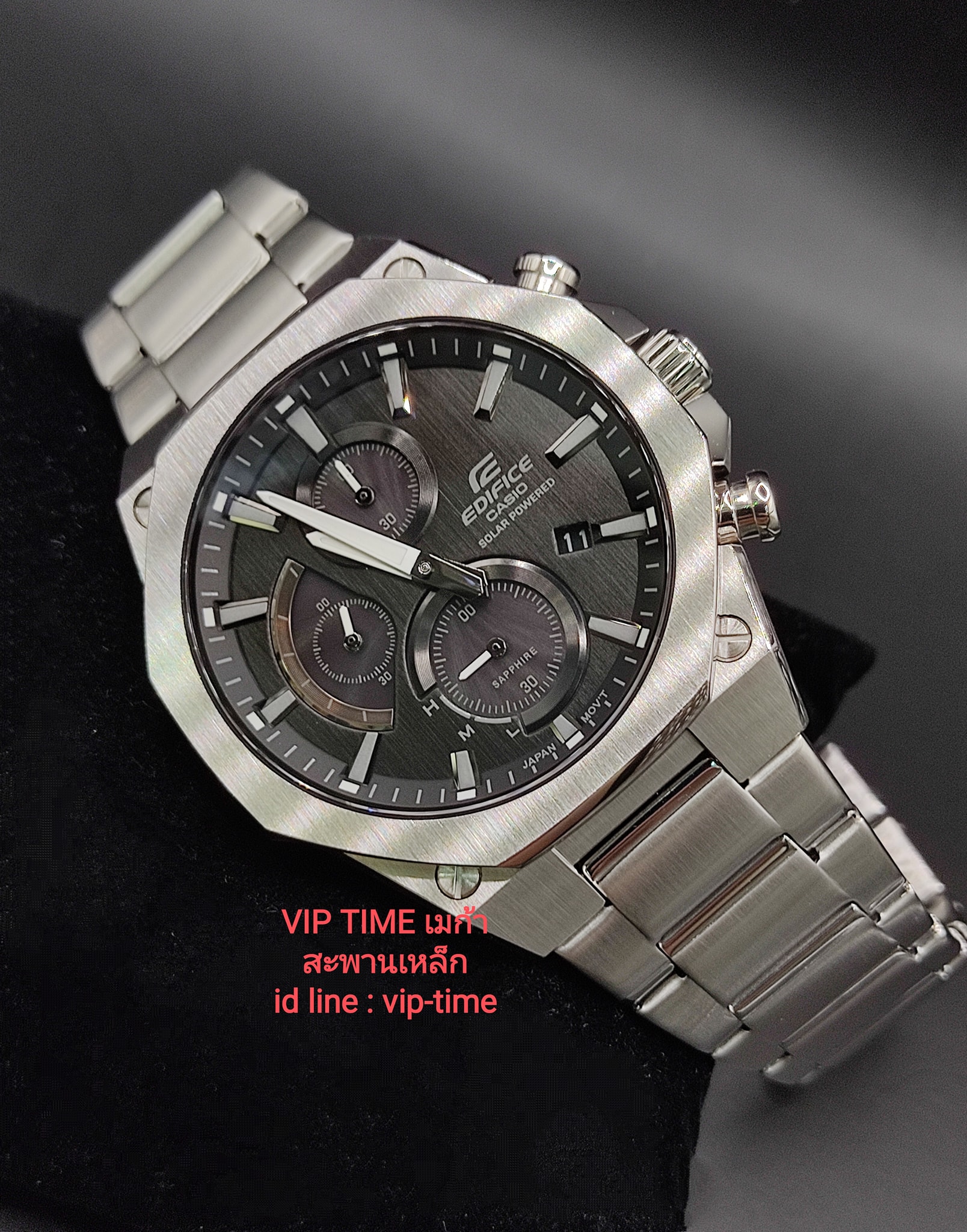 นาฬิกา CASIO EDIFICE SLIM SERIES SOLAR CHRONOGRAPH ตัวเรือนบาง กระจก ...