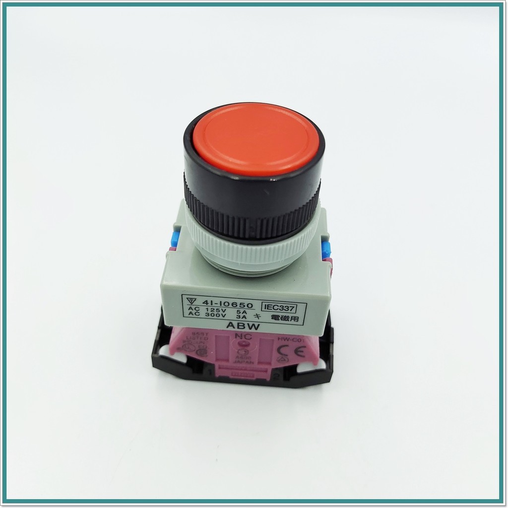 MODEL: ABW-111 PUSH BUTTON SWITCH 22MM.สวิตซ์กด22มิล 1NO 1NC COLOR: RED ...
