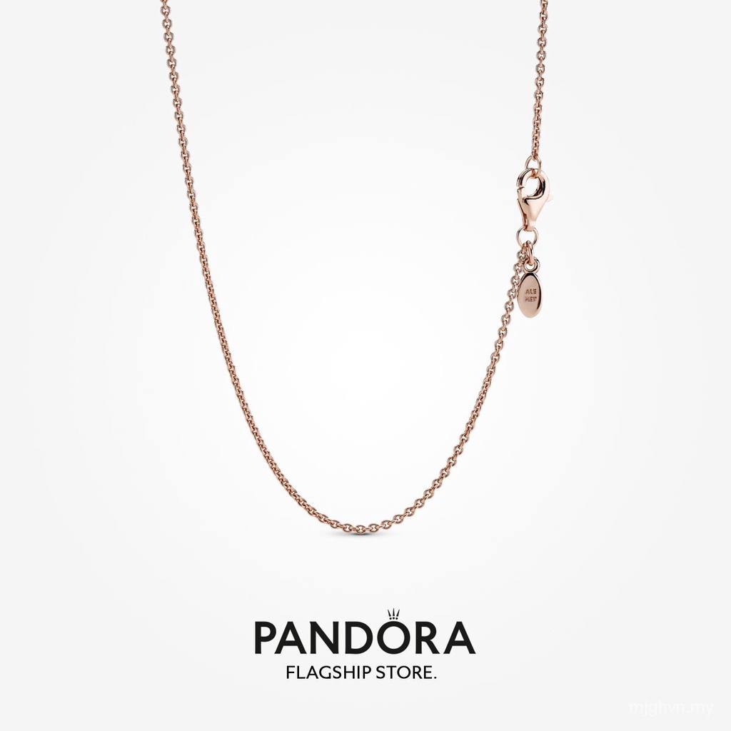 Pandoras 14k Rose Gold Plated Classic Cable Chain (45cm) - tuodeng76 ...