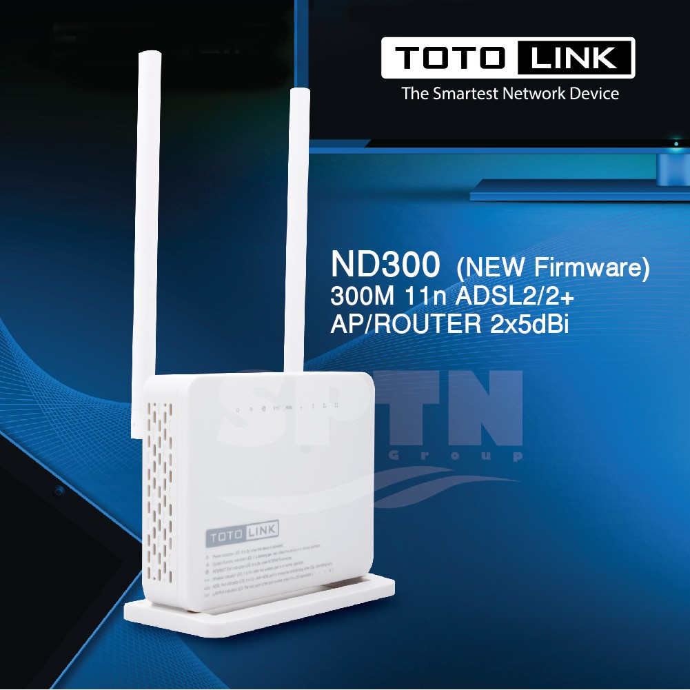ด่วน ของมีจำนวนจำกัด TOTO LINK ND300 (NEW Firmware) 300M 11n ADSL2/2 ...