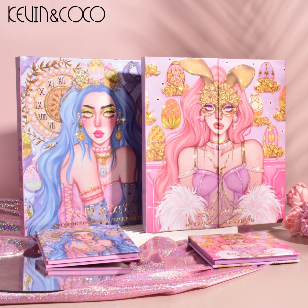 KEVIN COCO 69 Color Eyeshadow Palette High-End Blush Contouring เซ็ตแต่งหน้า อายแชโดว์ บลัชออน ...