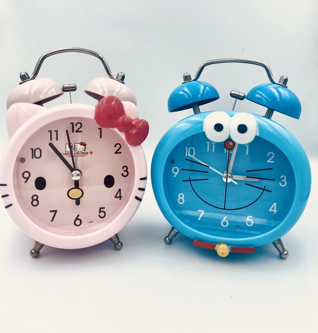 Mini Alarm Clock Electronic Round Number Double Bell Desk Table Quartz ...