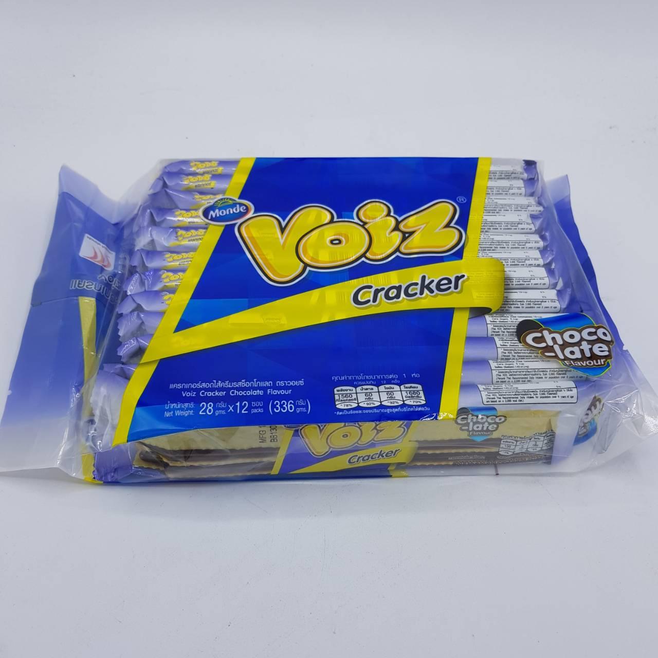 วอยซ์ คุกกี้ ขนมเวเฟอร์ช็อกโกแลตช็อกโกแลต ขนม voiz waffle วาฟเฟิล 12 ...