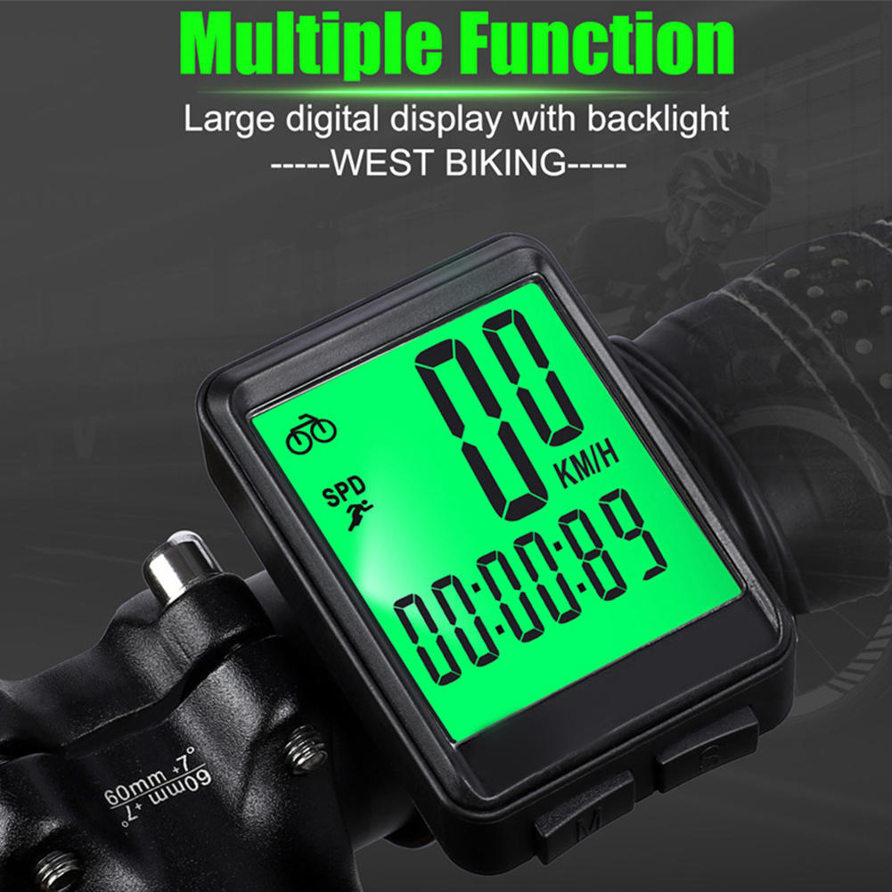 Keenso Bicycle Speedometer, Waterproof Wired Luminous Speedometer ...