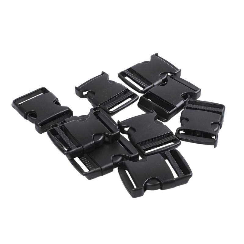 10x Hard Plastic Strap Band Belt Side Release Buckle 3cm Width Black ...