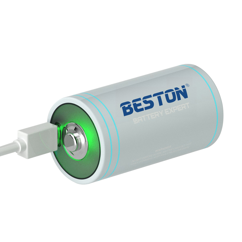 แบตเตอรี่ชาร์จ Beston ขนาดD 1.5V lithium 6000MWH ชาร์จด้วย Type-C USB ...
