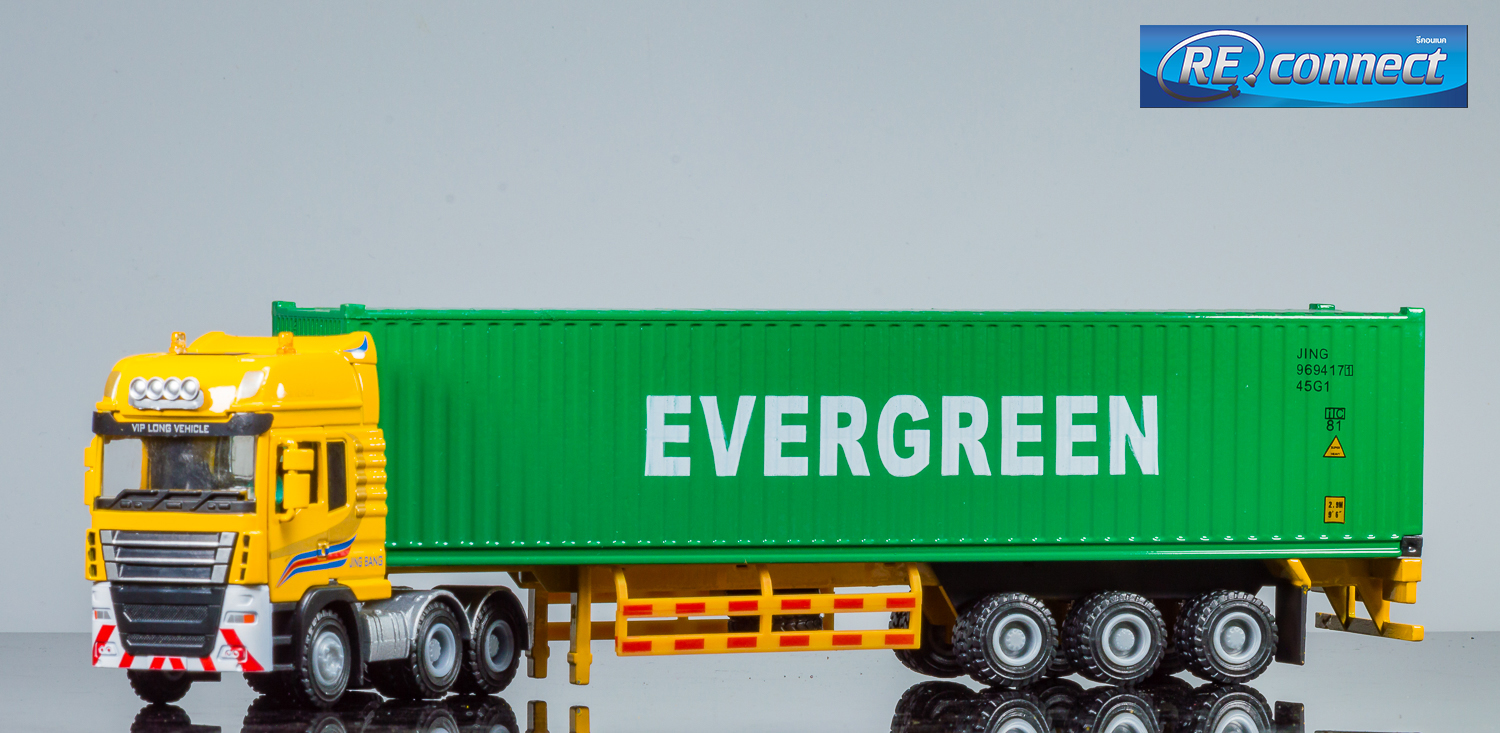 โมเดลรถบรรทุกตู้คอนเทนเนอร์ รถพ่วงคอนเทนเนอร์ รถเทรลเลอร์ รถเหล็ก ...