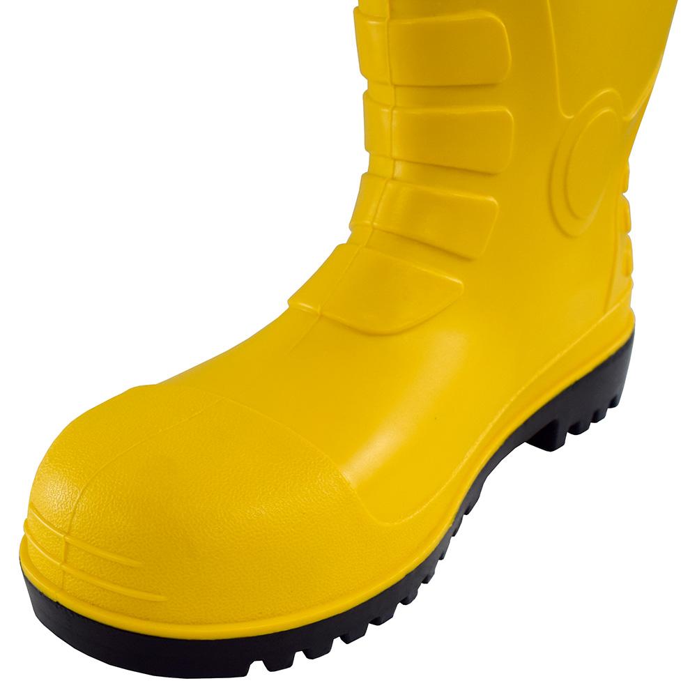 YELLOW SAFETY BOOT 40 cm รองเท้าบูทยาง สูง 40cm หัวเหล็ก พื้นเหล็ก บน ...
