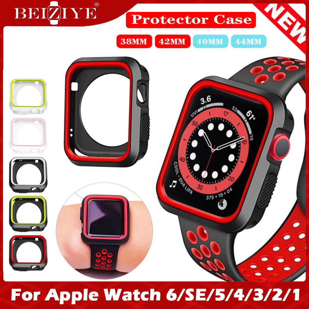 กรณี Sport Silicone Frame Rubber Protector Soft Case For apple watch ...