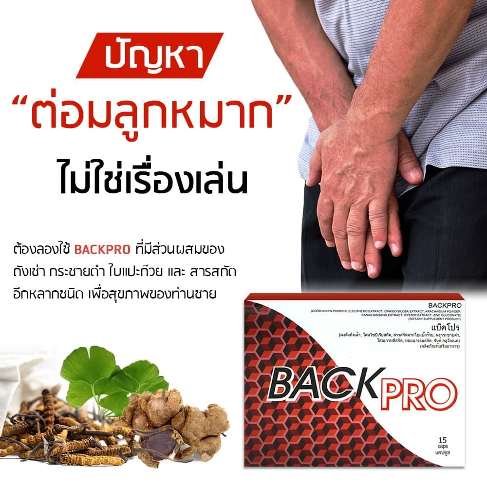 BACKPRO รักษาและป้องกันโรคต่อมลูกหมากอักเสบ ️ 1 กล่อง Back Pro กระตุ้นการไหลเวียนโลหิต เพิ่ม ...