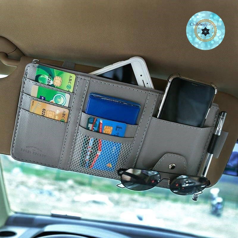 (ch1207x)ที่ใส่แว่นในรถ , Pu Car Pouch Card , ใส่ของบังแดด , ใส่บัตรบน ...