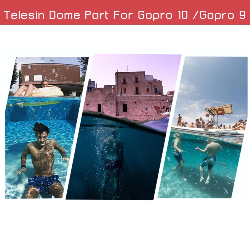 [Clearance] TELESIN Dome Port โดมกันน้ำ กล้อง Gopro Hero 11 10 9 Gopro 8 โดม ถ่ายผิวน้ำ ครึ่งบก ...