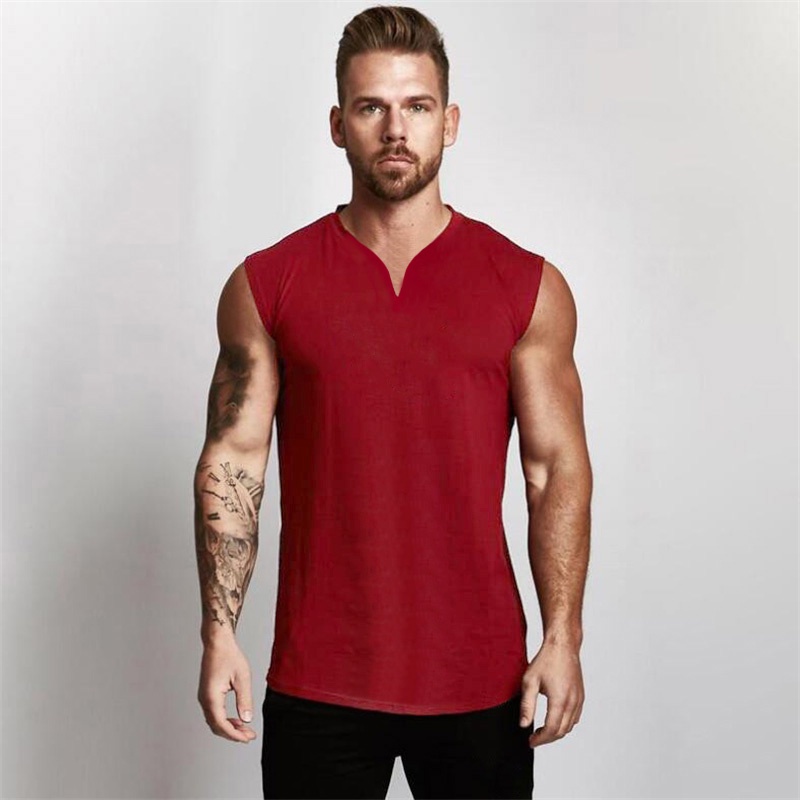 Muscleguys Nd Gym Tank Top Men V Neck Workout Sleeveless Shirt