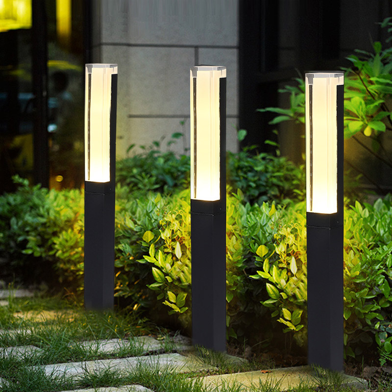 Vimite LED Garden Light Outdoor Waterproof Aluminum Square Bollard Lawn Light Modern Simple ...