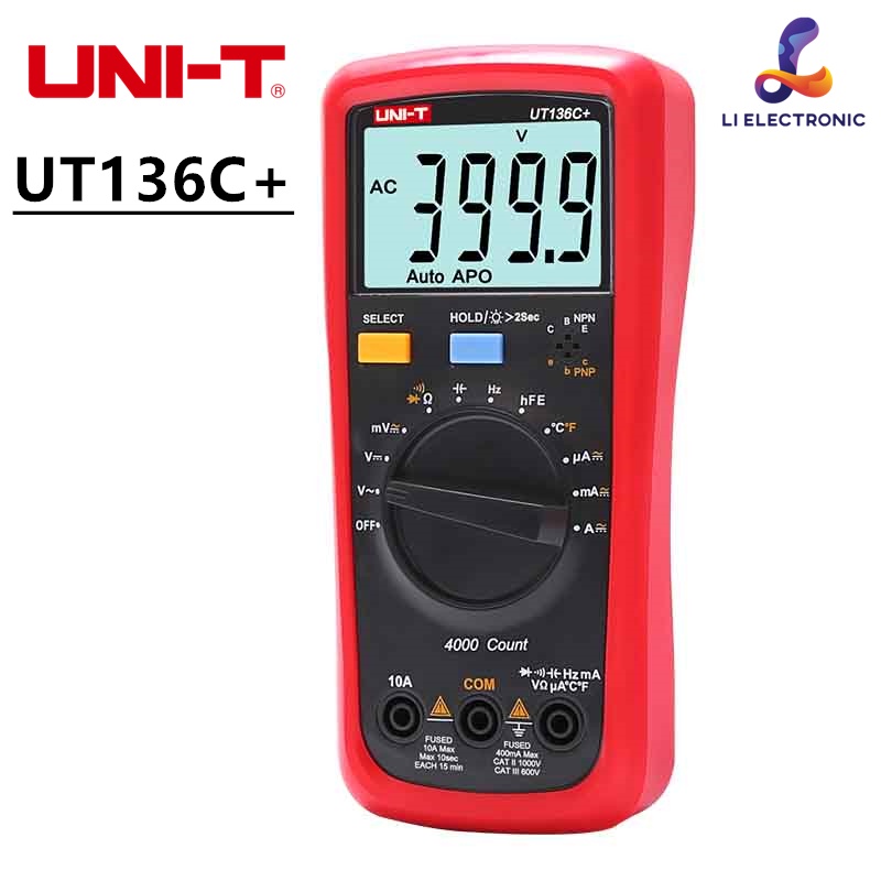 UNI-T Digital Multimeter UT136B+ UT136C+ AC DC Voltage Current Ohm ...