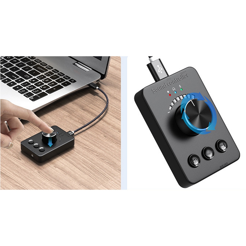 USB External Volume Control Adjust Knob Bluetooth 5.1 with Play Pause ...