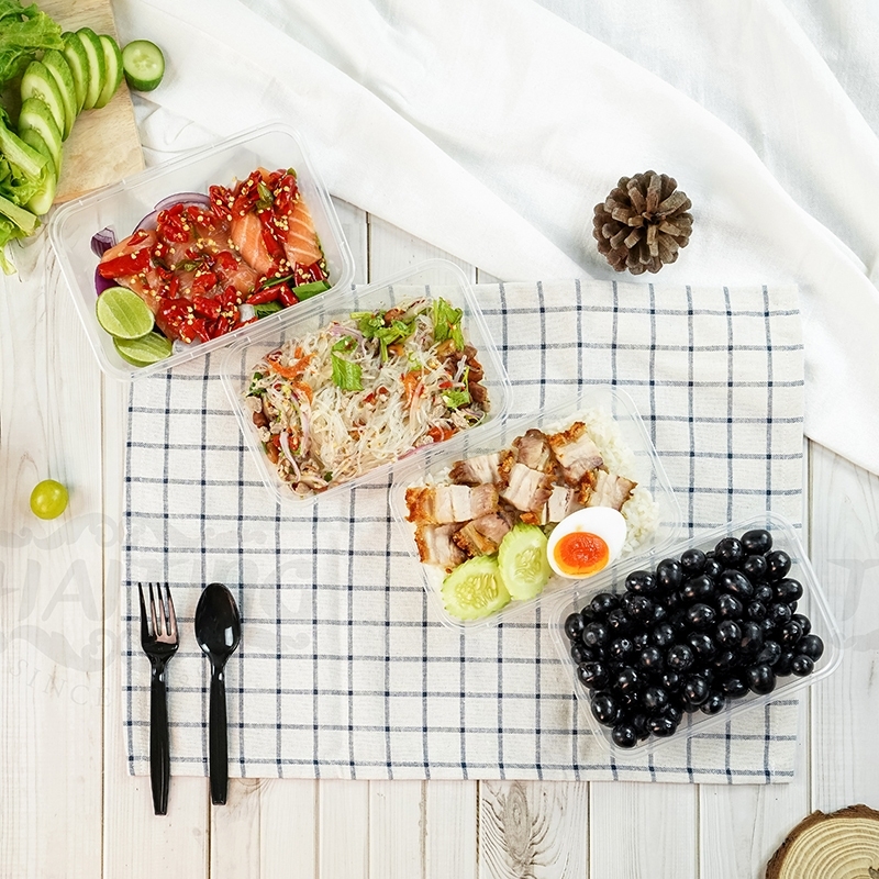 650ml (ลัง 300 ใบ) F กล่องพลาสติก กล่องเบนโตะ กล่องเหลี่ยม กล่องไมโครเวฟ กล่องข้าว กล่องใส่อาหาร ...