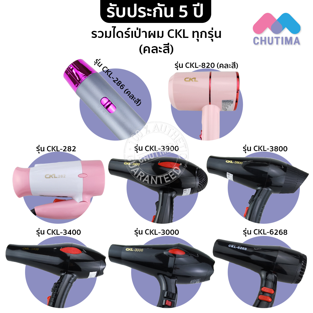 ไดร์เป่าผม ซีเคแอล รวมทุกรุ่น CKL 286 820 282 3900 3800 3400 3000 6268 - Chutima.online - ThaiPick
