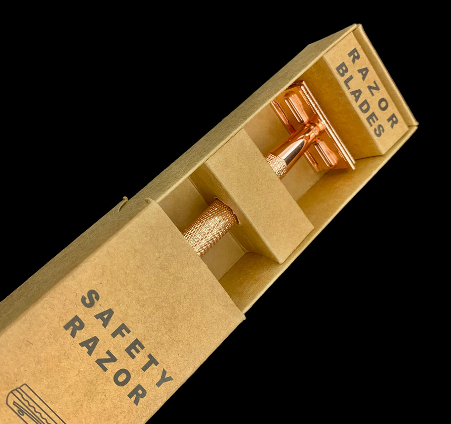 Womens Safety Shaving Set - Soap Stick Rose Gold Razor and Lather Brush ...