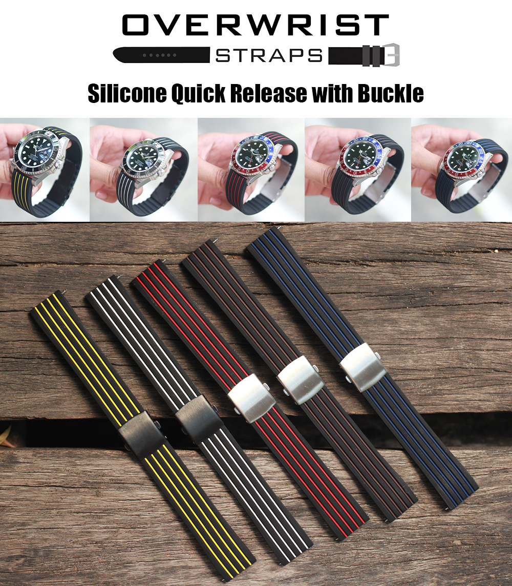 สายยาง สายซิลิโคน silicone quick release straps 18202224mm - OVERWRIST - ThaiPick