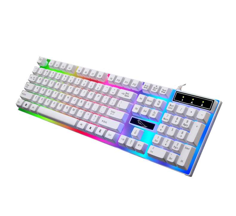 คีย์บอร์ดไฟ RGB คีย์บอร์ดเกมมิ่งมีสาย แป้นพิมพ์ภาษาไทย เสียงเบา แป้น ...