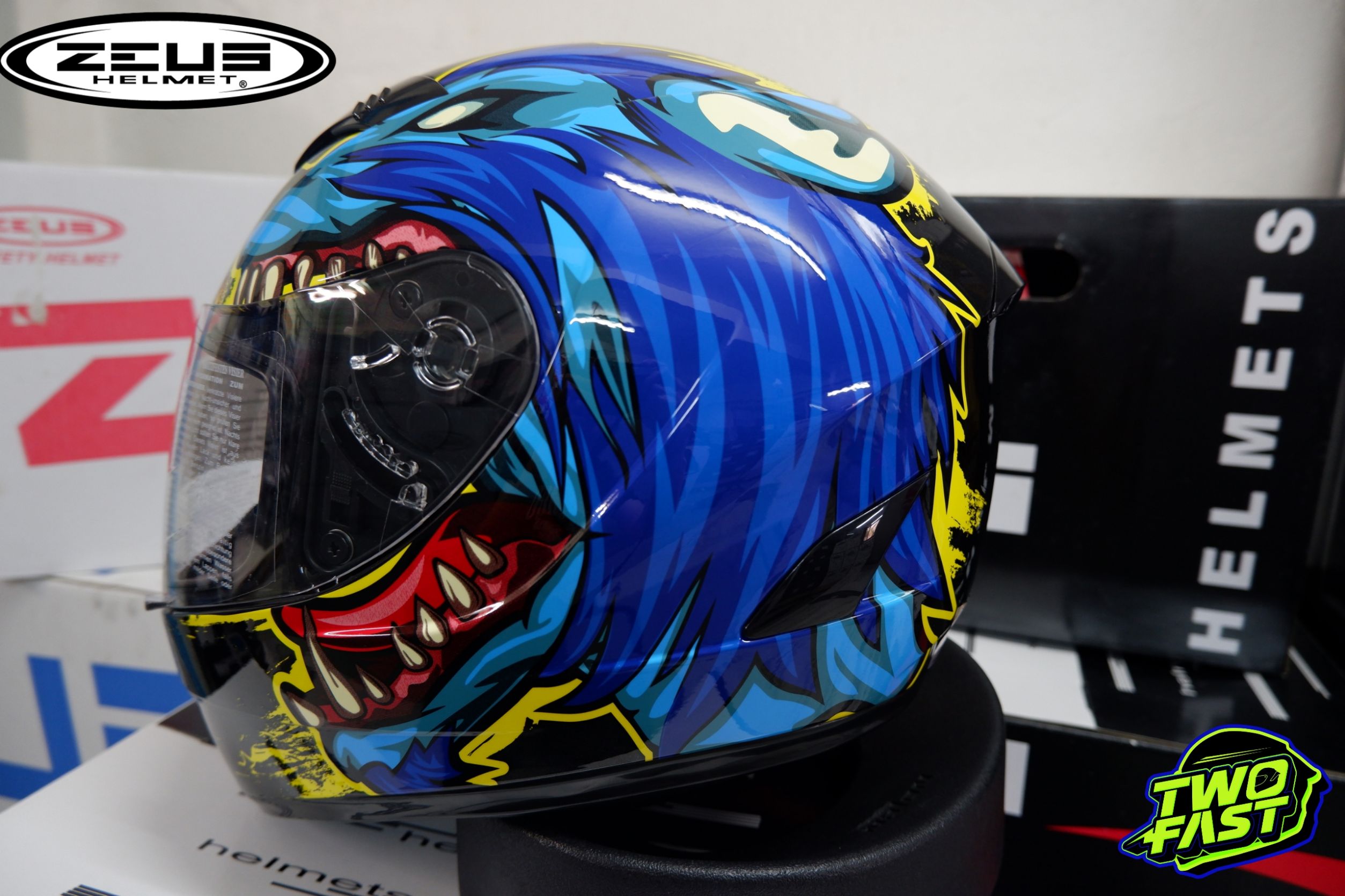 หมวกกันน็อค Zeus ZS-810B ลายPEARL BLACK J33 Blue - ทูฟาส์ทหมวกกันน็อค ...