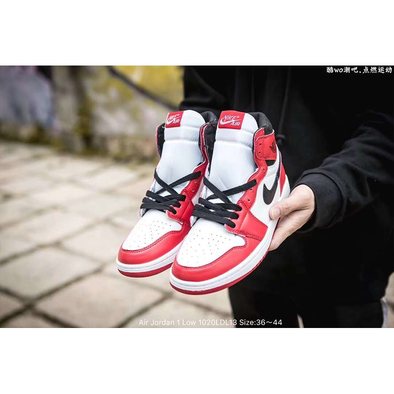 Nike Air Jordan 1 Aj1 Retro High Nrg สิทธิบัตร White Red Toe ผู้ชาย ...