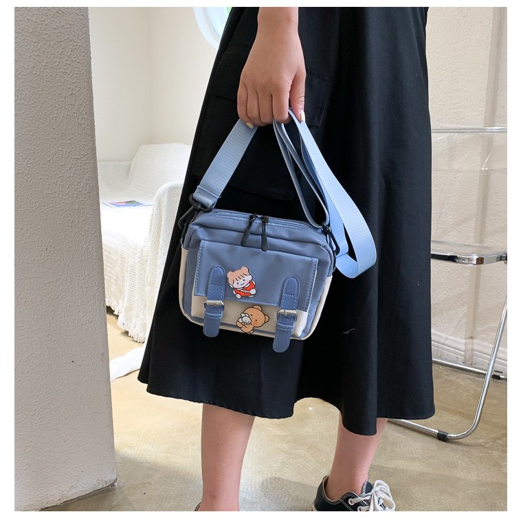 ifashionbagshop(IF1406) -G3กระเป๋าสะพายทรูโทนน่ารัก (แถมฟรีเข็มกลัด2 ...