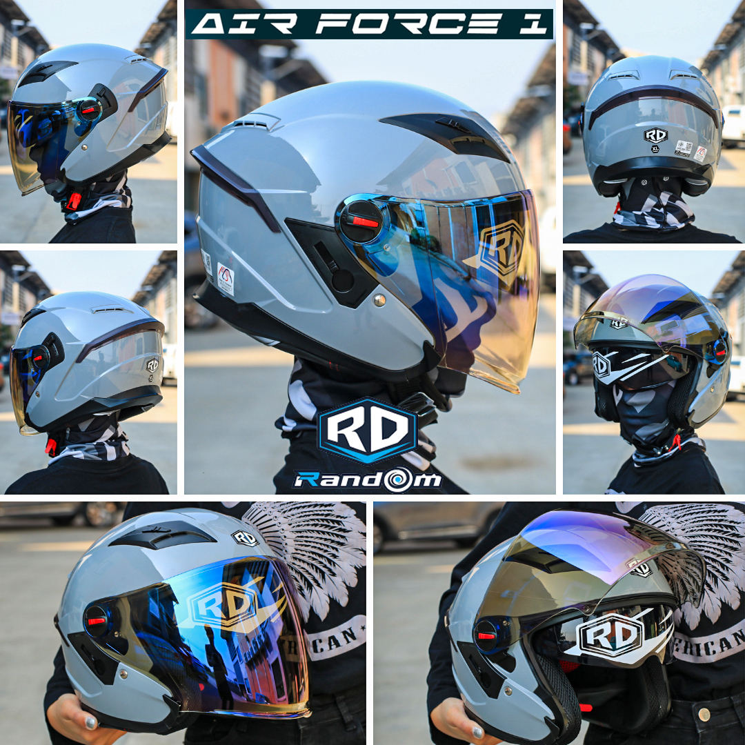 (มีโค้ดลดเพิ่ม) หมวกกันน็อค RANDOM AIR FORCE 1 ใหม่ล่าสุด 2023 รองรับBluetooth เปิดหน้า แว่น2 ...