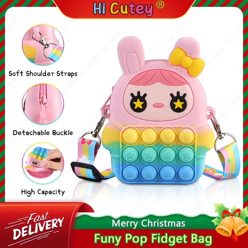 ﺴ Pop ShoulderPush It Purse Fidget ToyCrossbodyCutePoppet Purse for Kid ...
