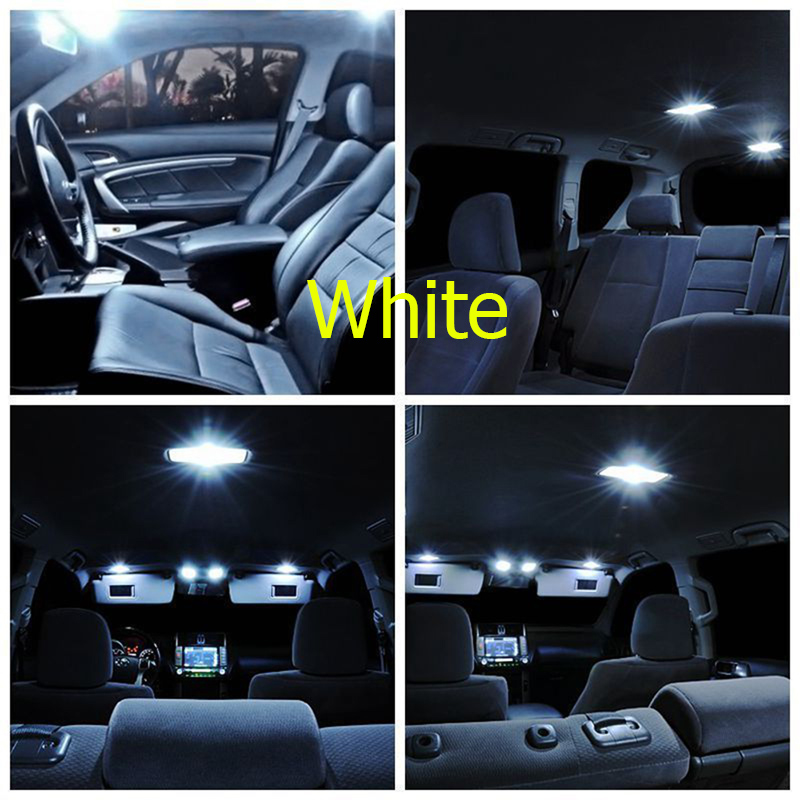 10Pcs Ice Blue Bulb White LED Lights Interior Package Kit For Toyota ...