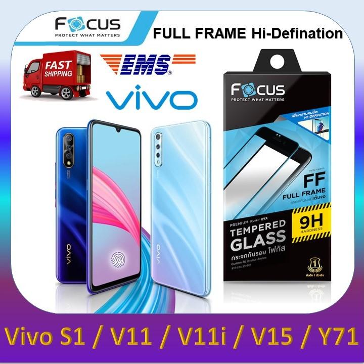 ฟิล์มกระจกกันรอย เต็มจอ ใส ขอบสีดำ โฟกัส Focus Vivo S1 / S1 Pro / V5 / V5s / V9 / X21 / V11 ...