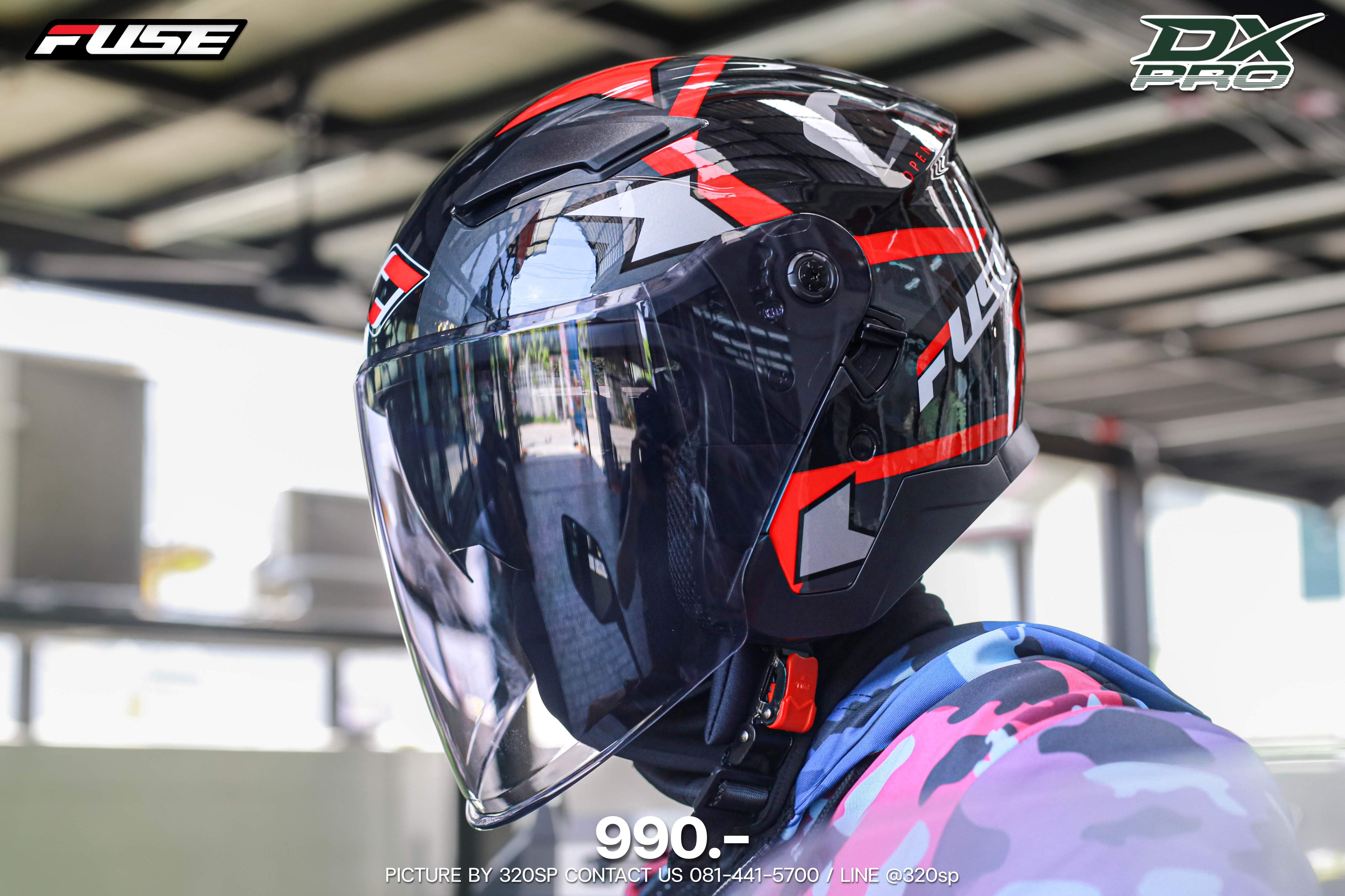 หมวกกันน็อคครึ่งใบ FUSE รุ่น DX-PRO 7 ลายล่าสุด ส่งไว - 320SP - ThaiPick