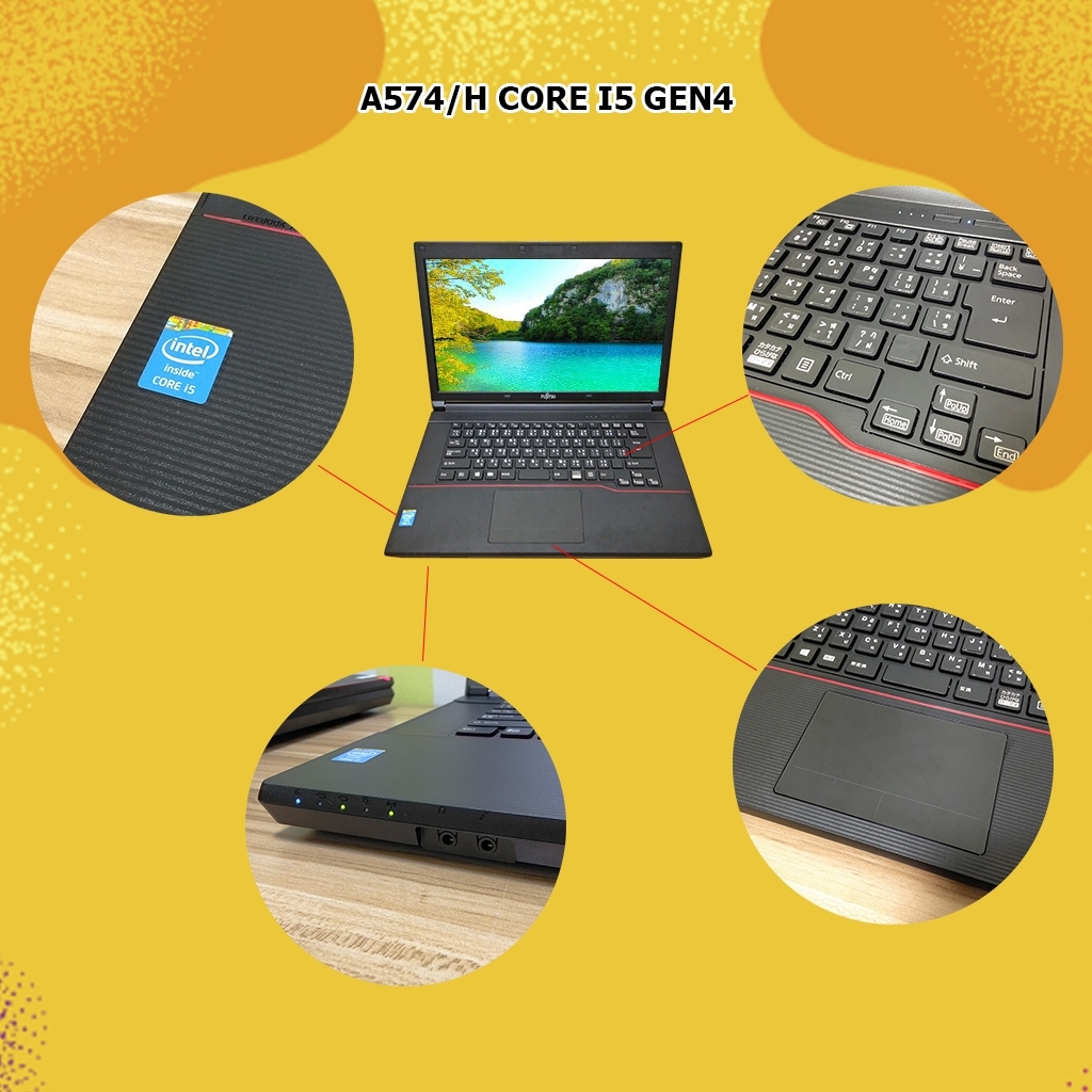 FUJITSU A574 Core i5 gen4 โน๊ตบุ๊คมือสอง เล่นเกมออนไลน์ได้ Notebook ...