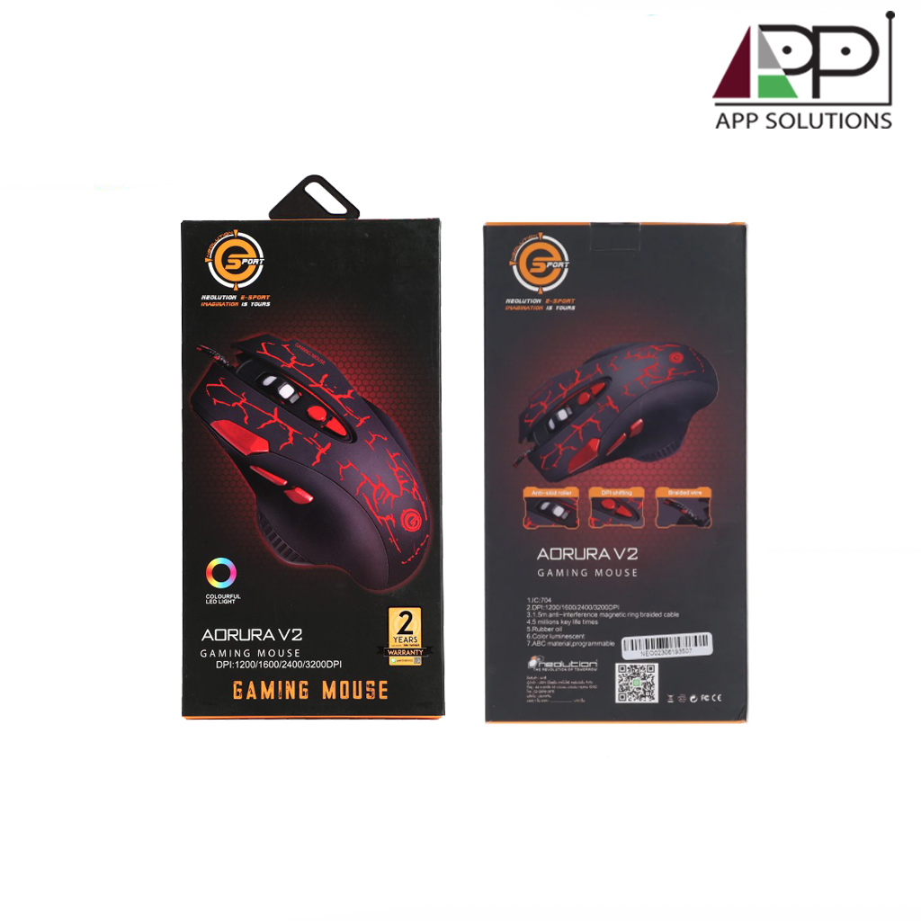 Neolution(เม้าส์)E-Sport Gaming Mouse USB Port รุ่นAorura V2(รับประกัน2 ...