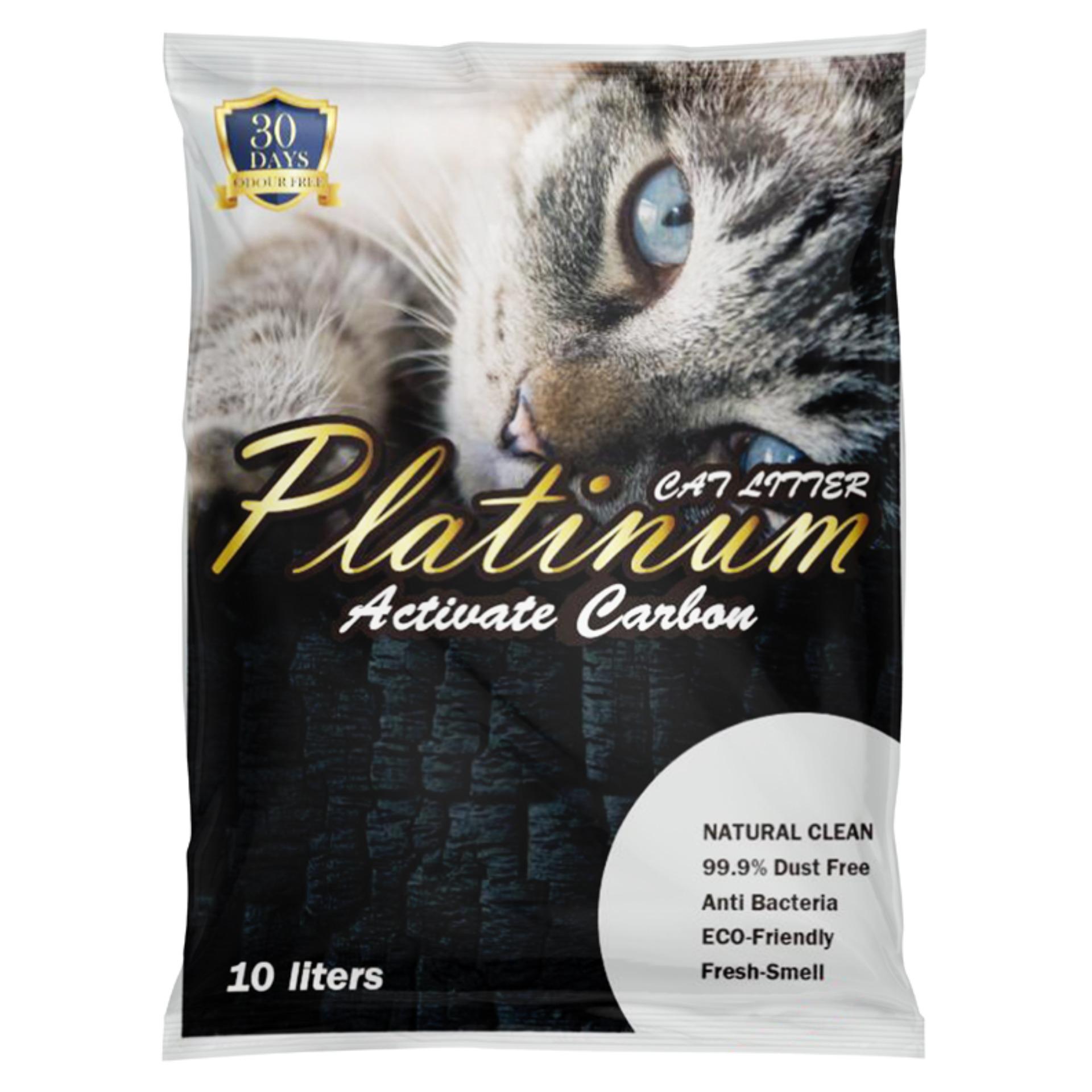Platinum Cat Litter 10L. ทรายแมวภูเขาไฟ ทรายอนามัย สูตร Activate Carbon ...